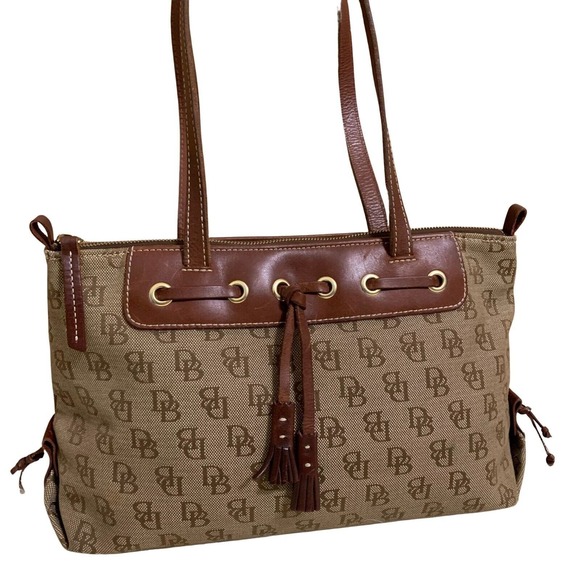 Dooney & Bourke | Bags | Dooney Bourke Brown Signature Canvas Vintage ...